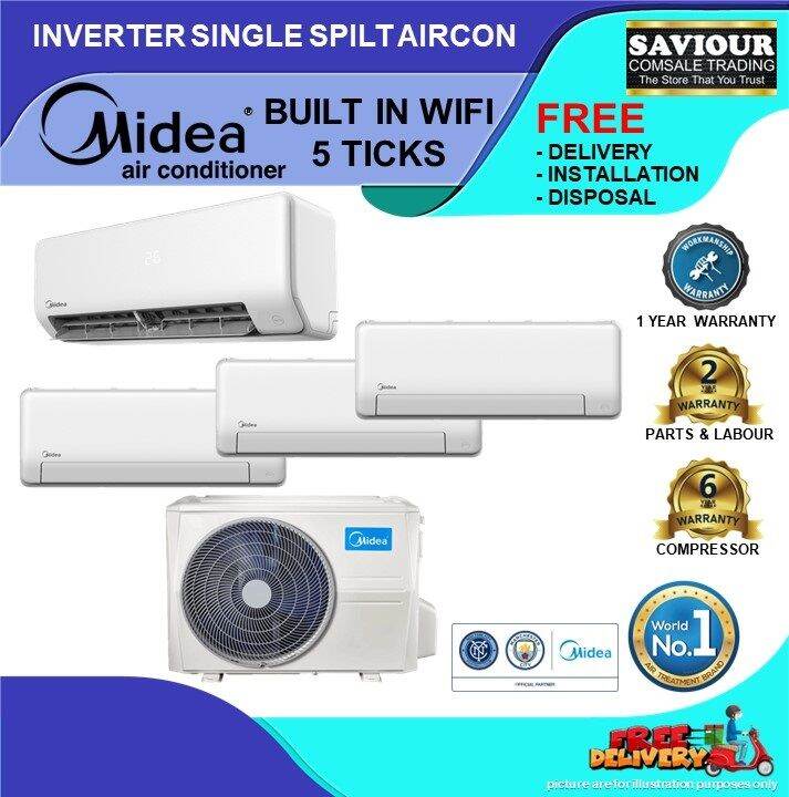 MIDEA System 4 ALL EASY PRO Inverter Aircon R32 Gas MAE-4M30E / MSEID ...