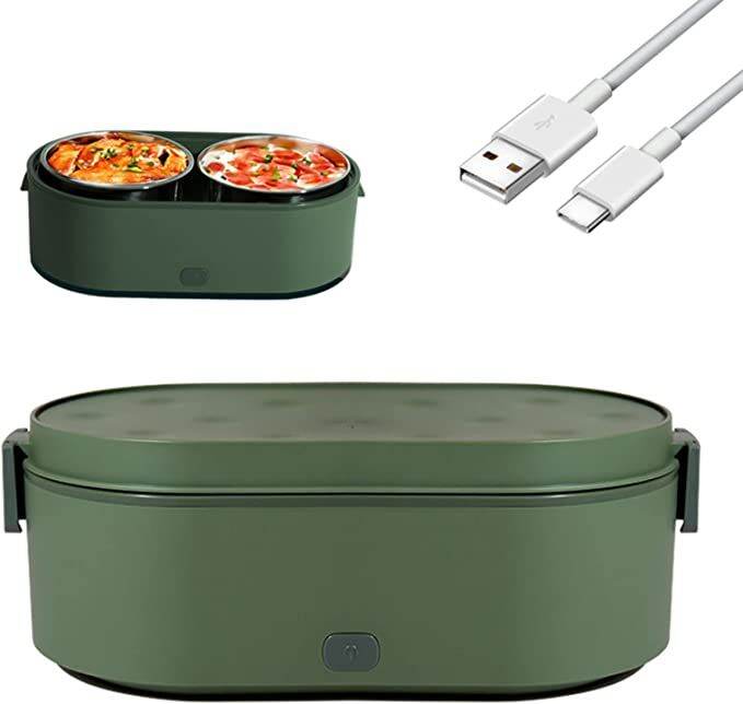 Electric Lunch Box 800ML Mini USB Charging Food Heater 304 Stainless ...