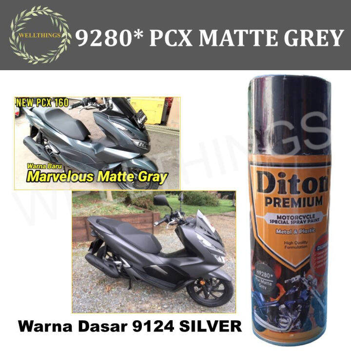 Cat Pilox Diton Premium Honda PCX Matte Grey 9280 400ml Warna Abu Doff ...