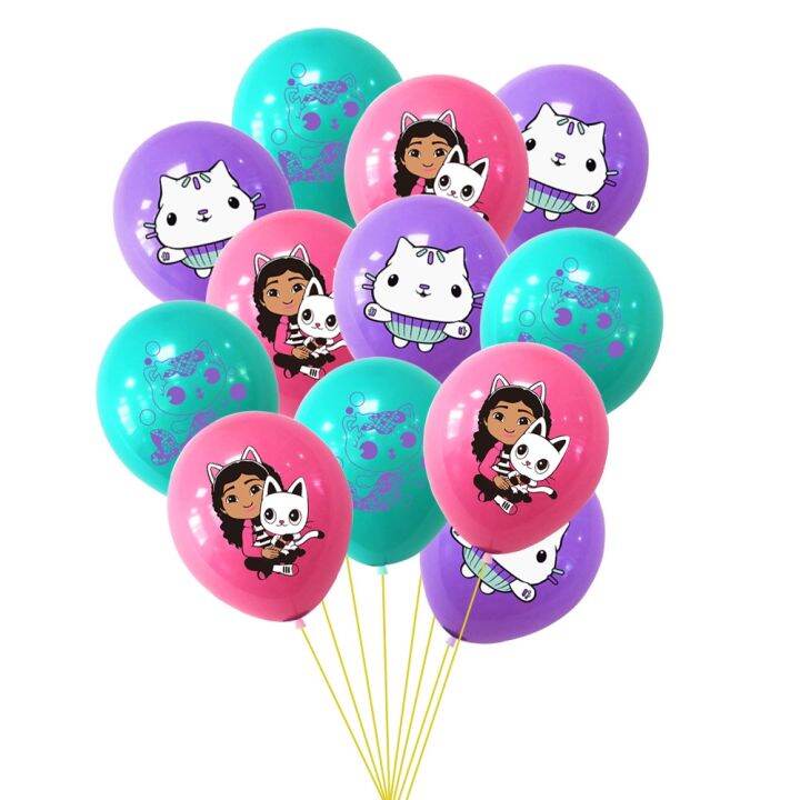 Gabby Dollhouse Cats Birthday Decoration Balloon Disposable Tableware