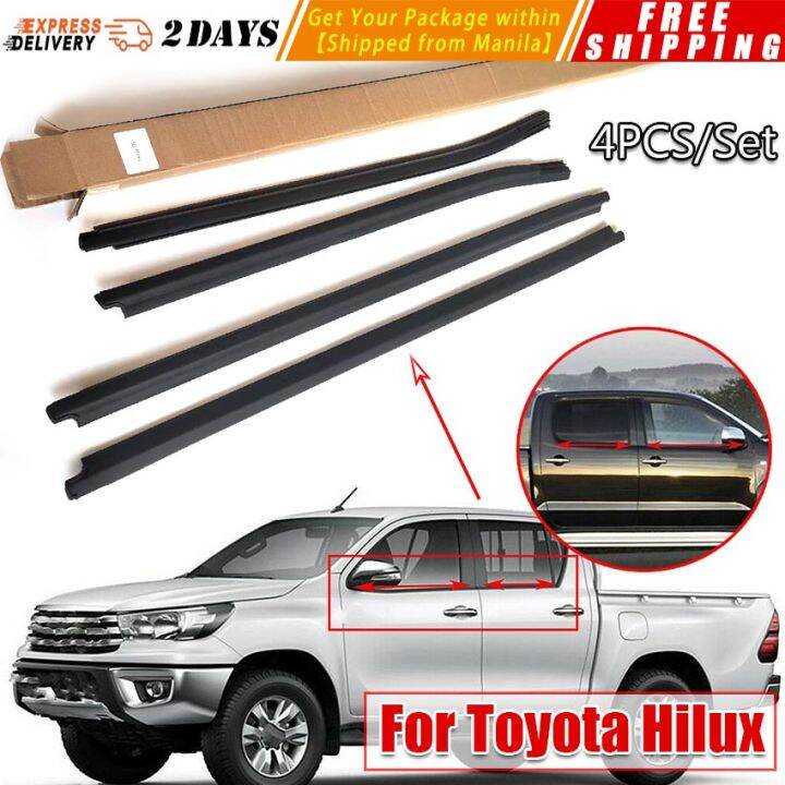 ️【Same Day Delivery】【For Toyota Hilux】4pcs Car Window Moulding Trim ...