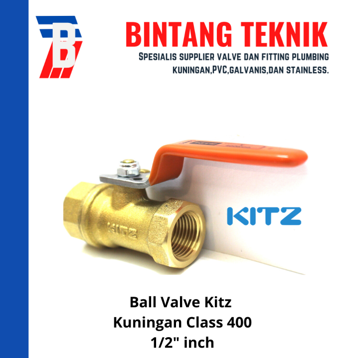 Ball Valve / Stop Keran Kitz Kuningan 1/2" inch Class 400 WOG | Lazada Indonesia