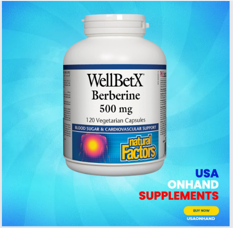 USAOnhand| Natural Factors, WellBetX, Berberine, 500 mg, 120 Vegetarian ...