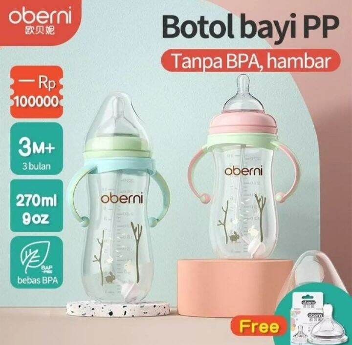 botol minum anak, botol minum anak anti tumpah, botol susu bayi, oberni botol susu leher lebar ...
