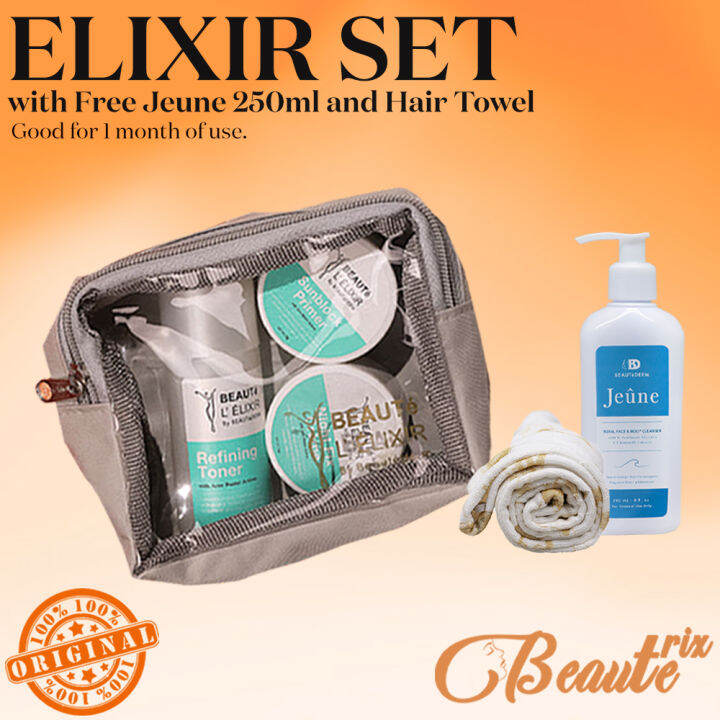 Beautederm Elixir Set With Free Jeune250l and Hair Towel | Lazada PH