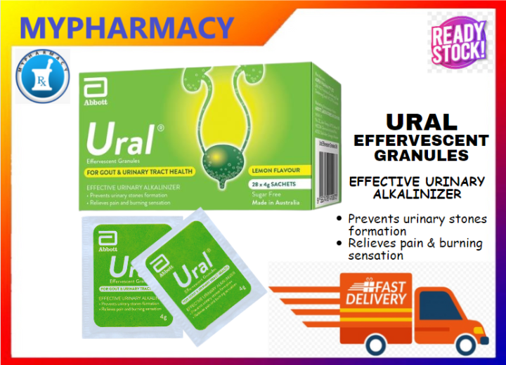 URAL EFFERVESCENT GRANULES [UTI URINARY TRACT INFECTION / GOUT] | Lazada