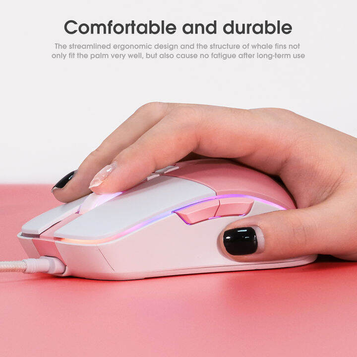 ONIKUMA Wired Multi-function Mouse, RGB Light Eight-button Ergonomic ...