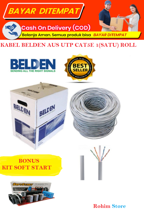 Kabel Belden Aus Utp Cat 5e Kabel LAN Cat 5e 1(Satu) Roll Bonus Kit ...