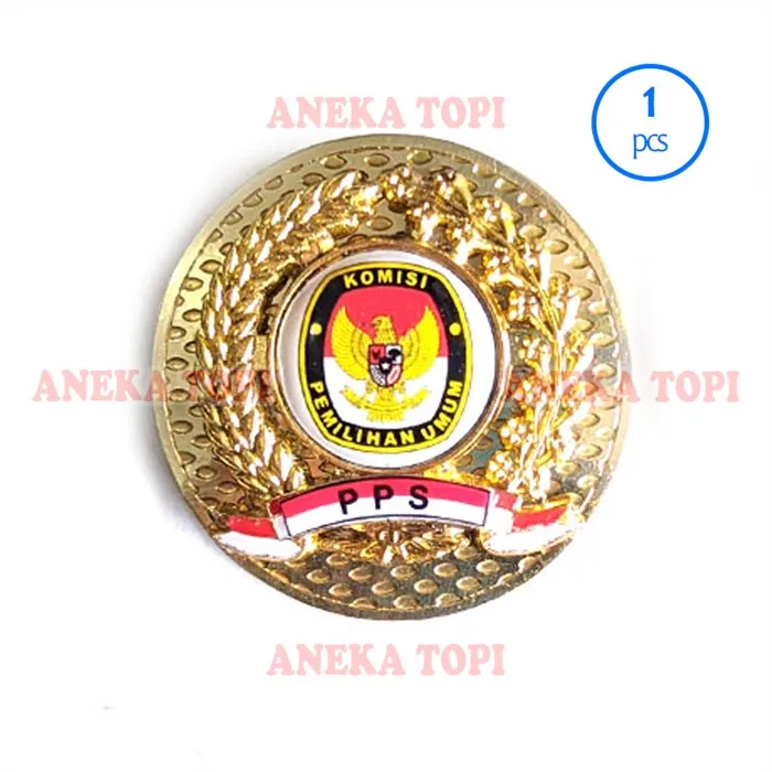 Lencana PPS Lencana Pin Panitia Pemungutan Suara KPU Model Bulat ...