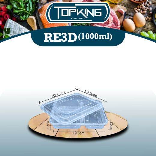 THREE (3) DIVIDERS CLEAR AND BLACK FOOD STORAGE - MICROWAVABLE OVEN ...