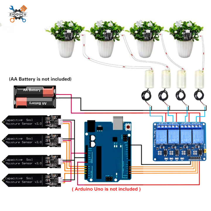 Ziqqucu ระบบระบบการให้น้ำในตัวเองของตกแต่งงานปาร์ตี้ชลประทานอัตโนมัติแบบ Capacitive เซ็นเซอร์