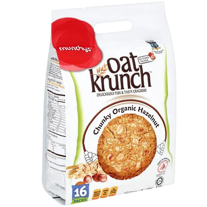 Munchys Oat Krunch Chunky Hazelnut Crackers 16 packs 416 gm | Lazada