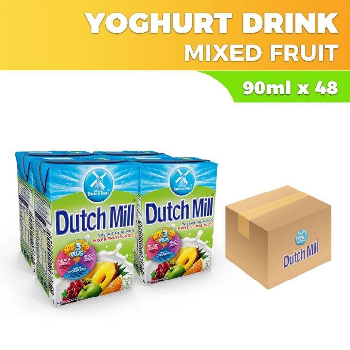 Dutch Mill Yoghurt Drink Mixed Fruit Juice 90ml x 48 | Lazada PH