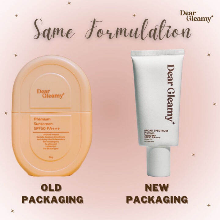 DEAR GLEAMY Premium Sunscreen SPF50 PA+++ Lightweight Anti Aging Sun ...