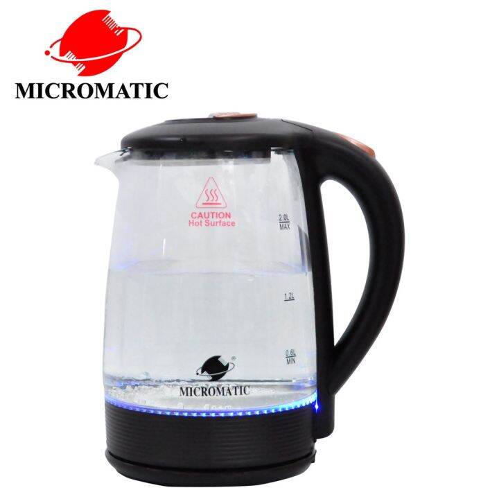MICROMATIC Original 2.0L Glass Electric Kettle | Water Heater 1500watts ...
