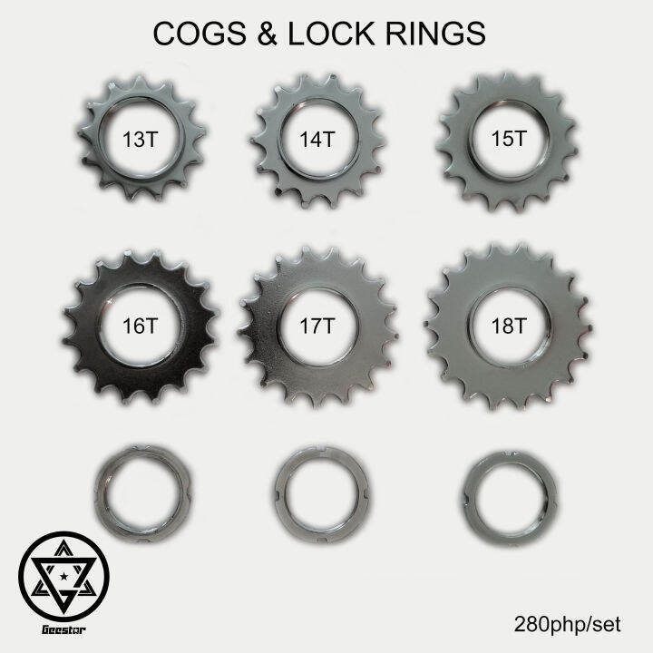Cogs Lock Rings Fixed Gear Hubs Single Speed Track Hubs 13T 14T 15T 16T ...