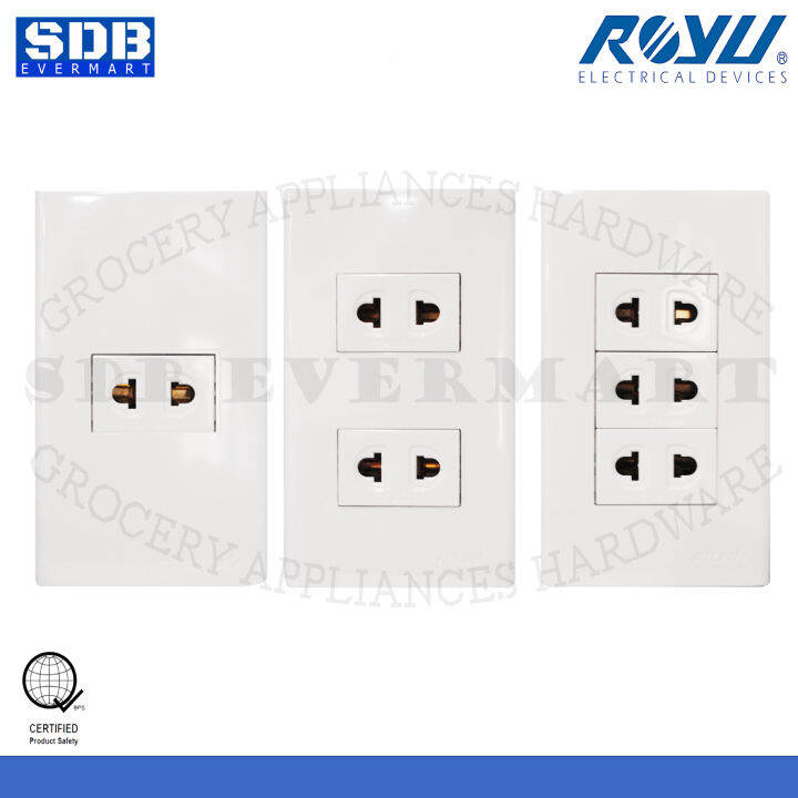 Royu-Convenience Outlet Wiring Devices-1 2 3 Gang Wide Series-[WD111 ...