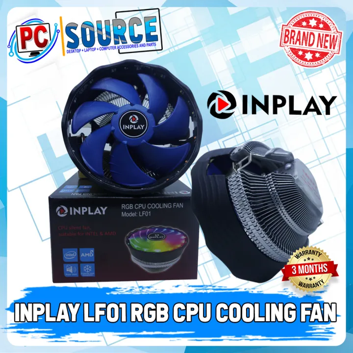 INPLAY CPU Cooling Fan RGB Lighting 3 Pin Air Cooler Radiator for Intel ...