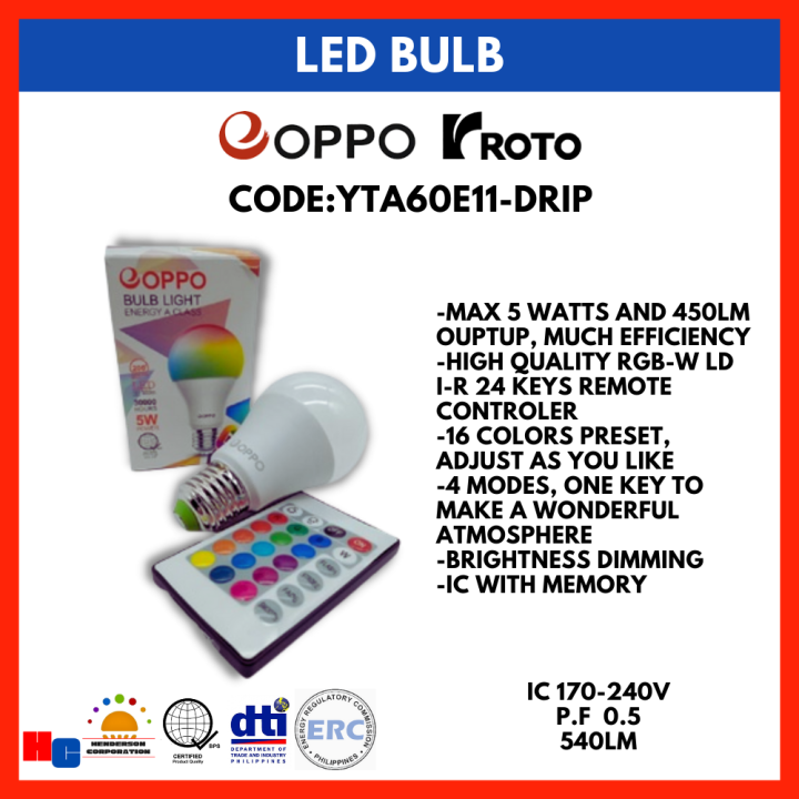 EOPPO RGB LED Bulb with Remote | Lazada PH