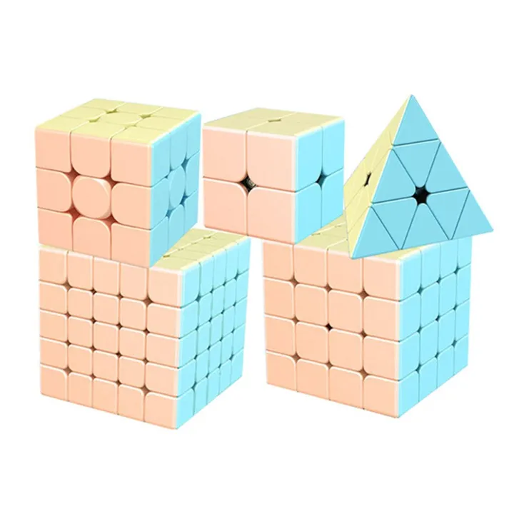 Moyu Rubik's Cube Marcaron Series 2x2 3x3 4x4 5x5 Pyramid Magic Cube Cartoon Competitive ...