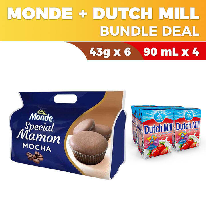 Monde Special Mamon Mocha 43g x 6 + Dutch Mill UHT Yoghurt Drink ...