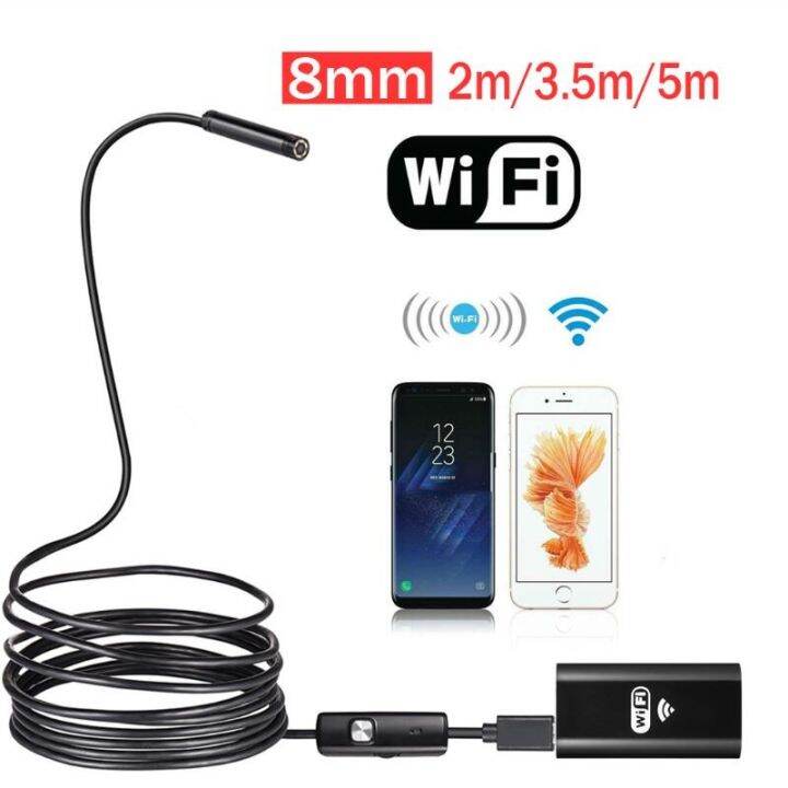 WIFI Endoscope Camera HD720P 8mm Lens Wireless Waterproof Mini ...
