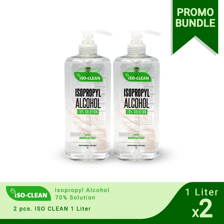 ISO-CLEAN Isopropyl Alcohol 70% Solution w/ Moisturizer 1 Liter (Set of ...