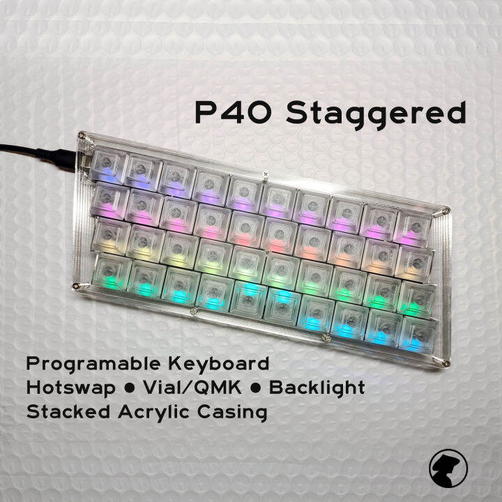 Pabile 40-key P40 40% Mechanical Keyboard 4x10 Staggered Layout ...