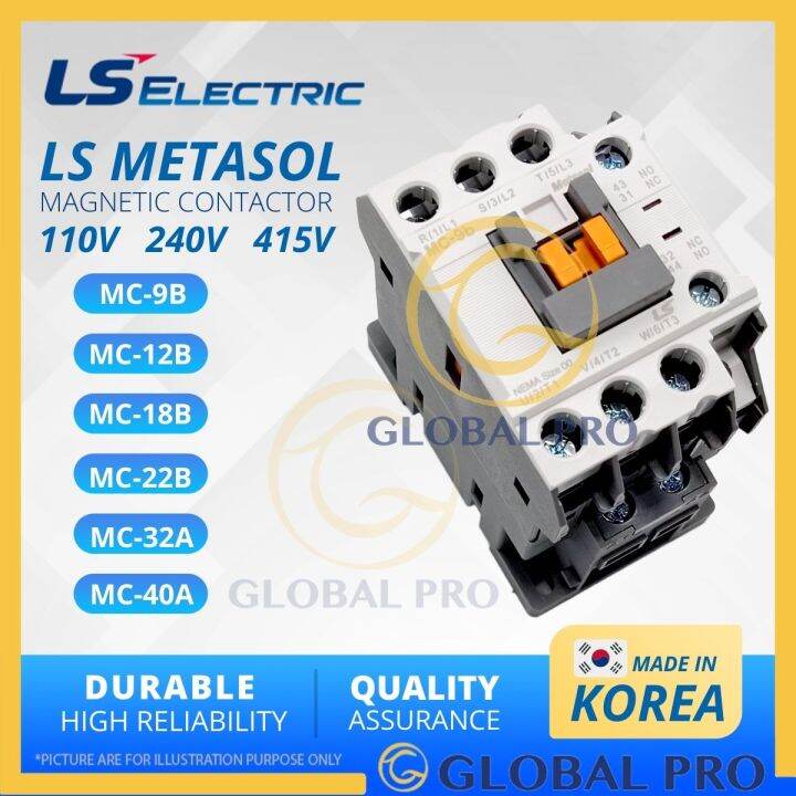 LS ELECTRIC Metasol Magnetic Contactor AC110V / AC240V / AC415V MC-9b ...