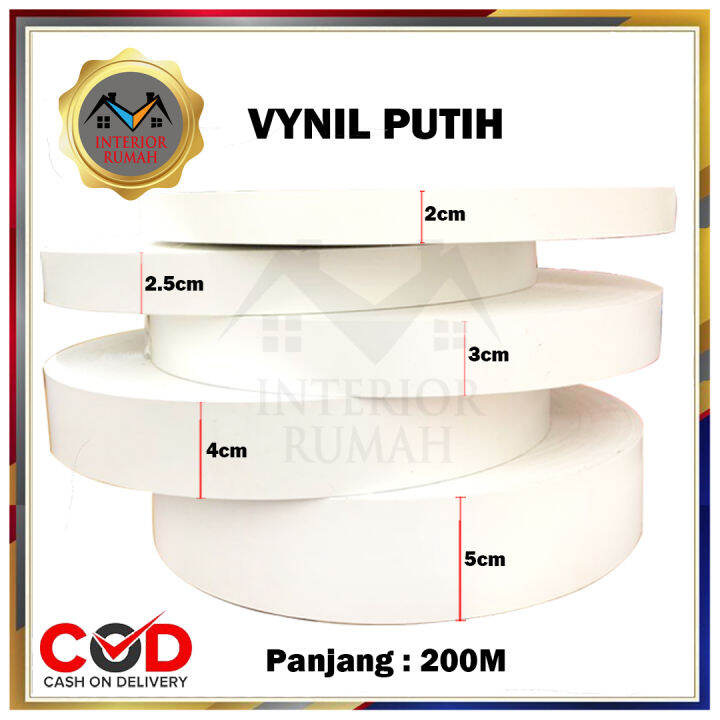 Edging Putih Vynil Dop 3 cm / Vinyl Vinil Putih Dof, Isi 1 Roll (200M ...