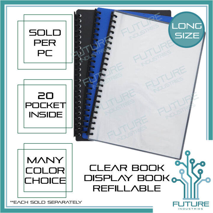 Clear Book Display Book (1) Clearbook Refillable 20 Pockets FC Size ...