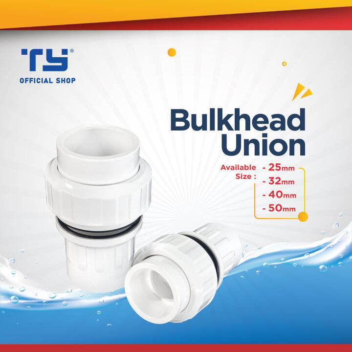 TY Back Nut Union / Bulkhead Fitting Vault Ring Pipa Pipe U – PVC by 3 ...