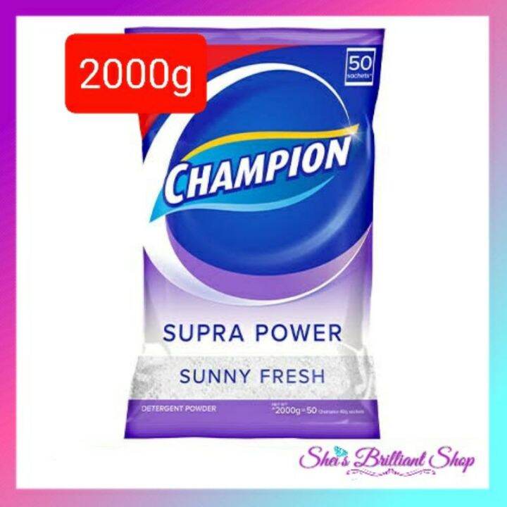 CHAMPION SUPRA POWER DETERGENT POWDER(SUNNY FRESH) 2000grams/ 2kg ...