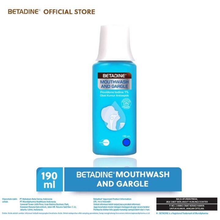 Betadine Mouthwash & Gargle 190ml - Obat Kumur Antiseptik | Lazada Indonesia