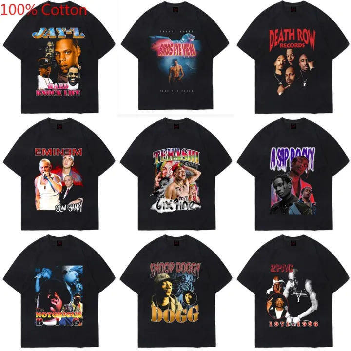 Tupac 2pac 100% Cotton Travis Scott Eminem LiL Peep Xxxtentacion Asap Rocky Wu Tang Jay-z Hip ...