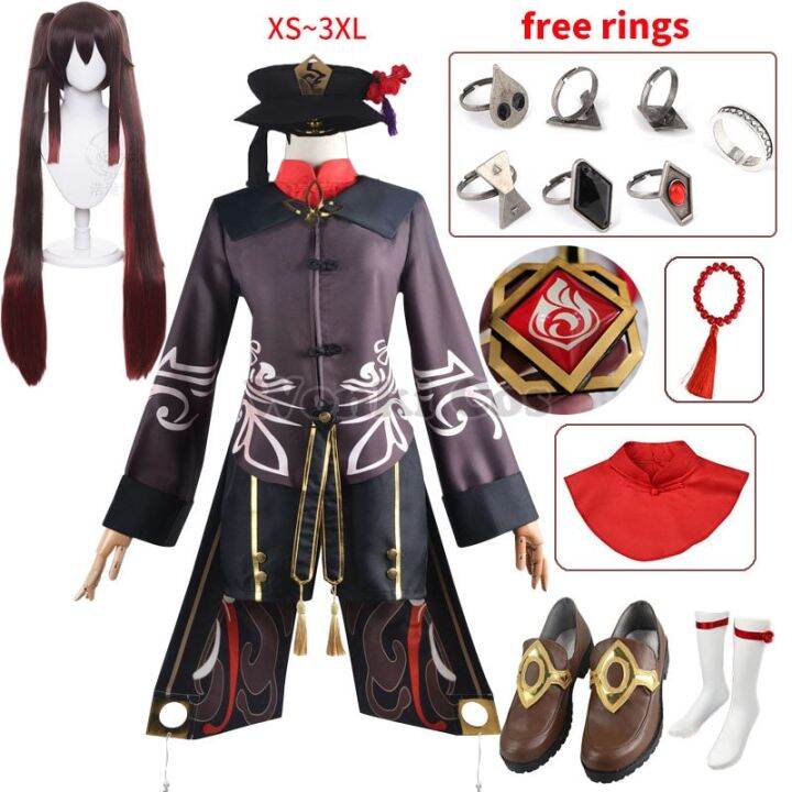 Game Genshin Hutao Cosplay Costume Genshin Impact Hu Tao Cosplay Wig ...