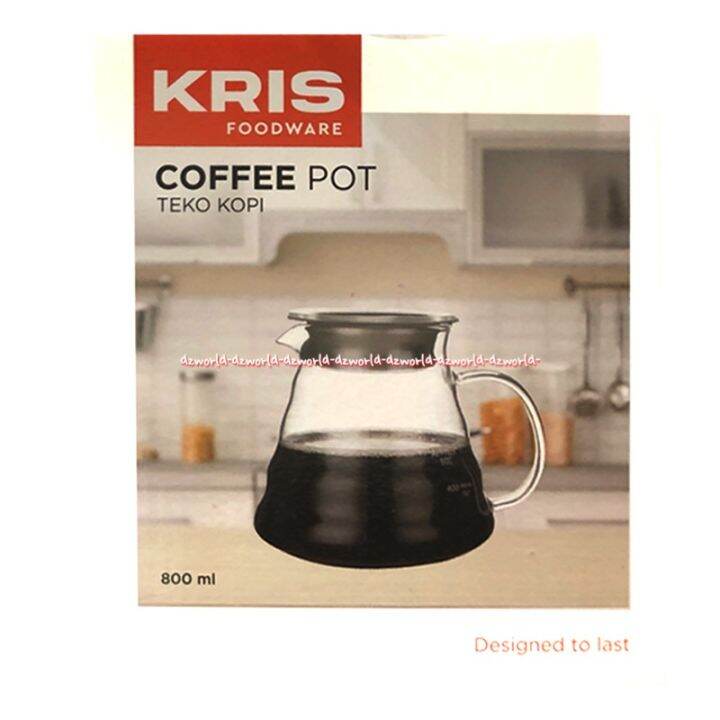 Kris Foodware Coffee Pot 800ml Glass Kettle Teko Kopi Kaca Bening ...