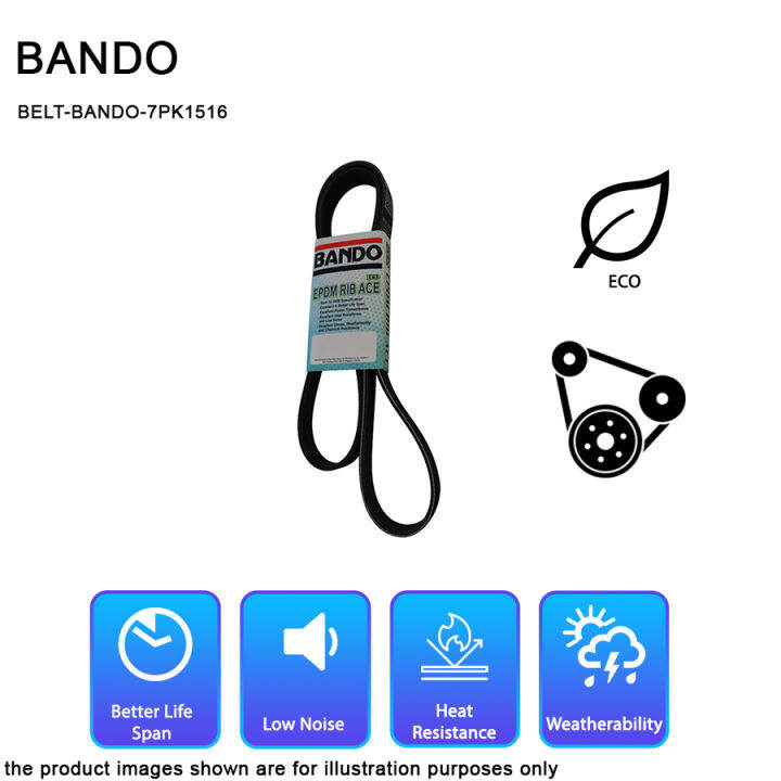 Bando 7PK 1516 ECO EPDM Rib Ace Fan Belt for Toyota Innova Diesel Hilux | Lazada