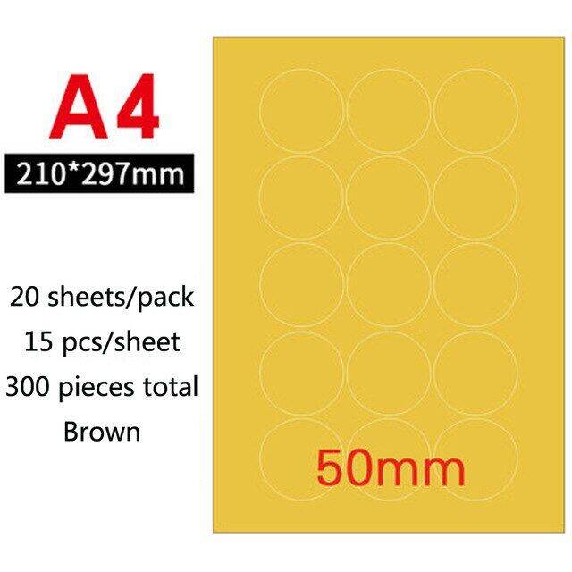 A4 Round White Glossy / Kraft Sticker Printing Label Blank Seal For ...