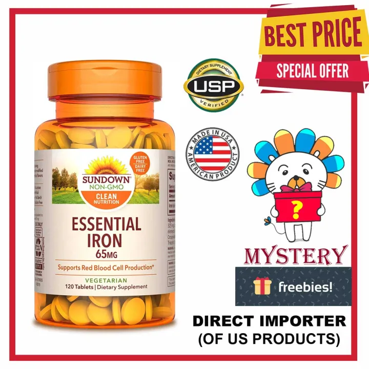Sundown Naturals Essential Iron 65mg 120 Tablets | Lazada PH