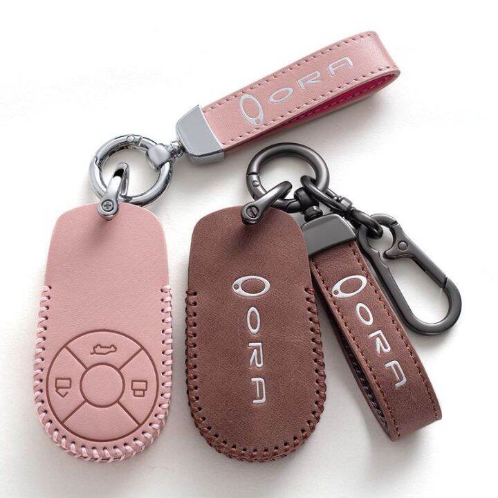 เคสกุญแจรถยนต์อัจฉริยะเป็นหนังแท้สำหรับกำแพงเมืองจีน GWM Ora R1 R2 ...