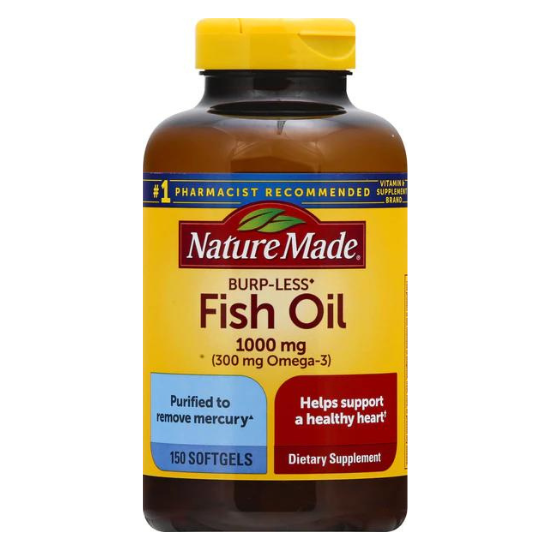 Nature Made | Burpless Fish Oil 1000 mg w. Omega-3 (300 mg Softgels ...