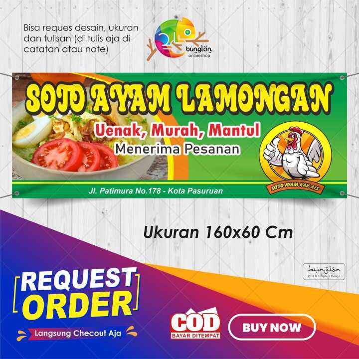 Size 160x60 Spanduk Banner Soto Lamongan | Lazada Indonesia