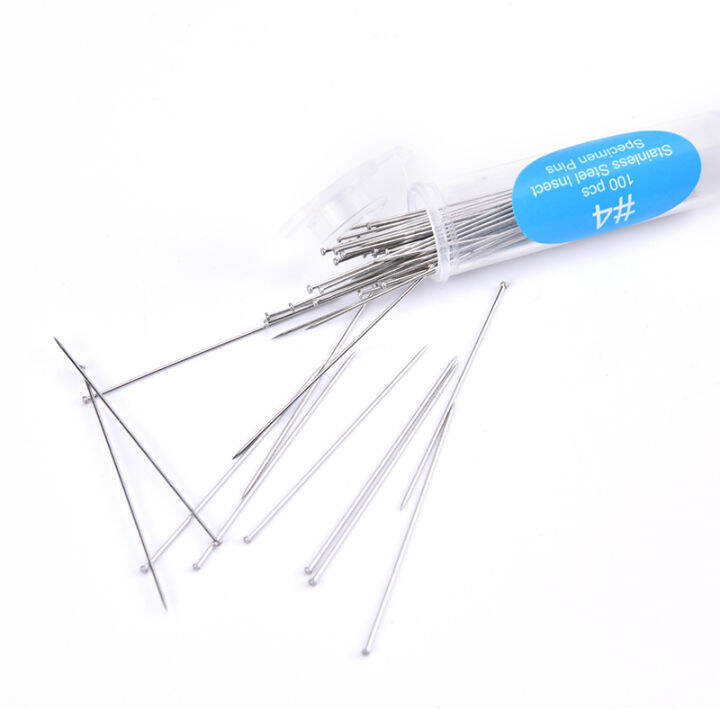 SNA 100 Pcs Insect Pins Specimen Needle Stainless Steel School Lab ...
