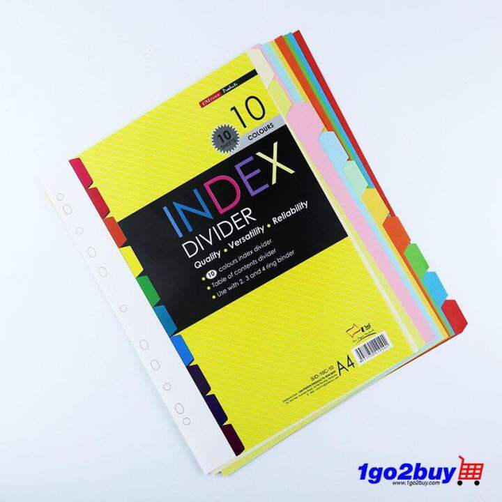[Uni Paper] A4 Index Divider 10 Colour (SID-10C-10) | Lazada