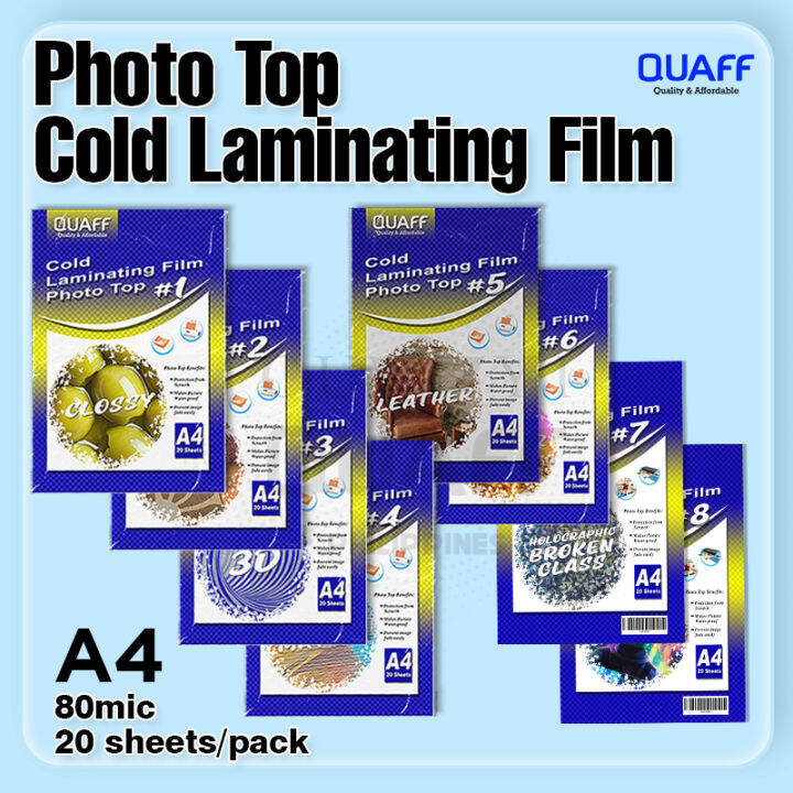 QUAFF Cold Laminating Film Photo Top A4 Size 80micron For Cold ...