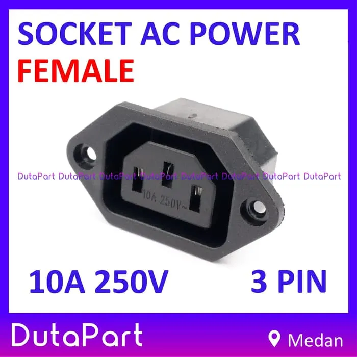 10 PCS Socket AC Power FEMALE Outlet Inlet Soket Komputer PC UPS Chasis ...