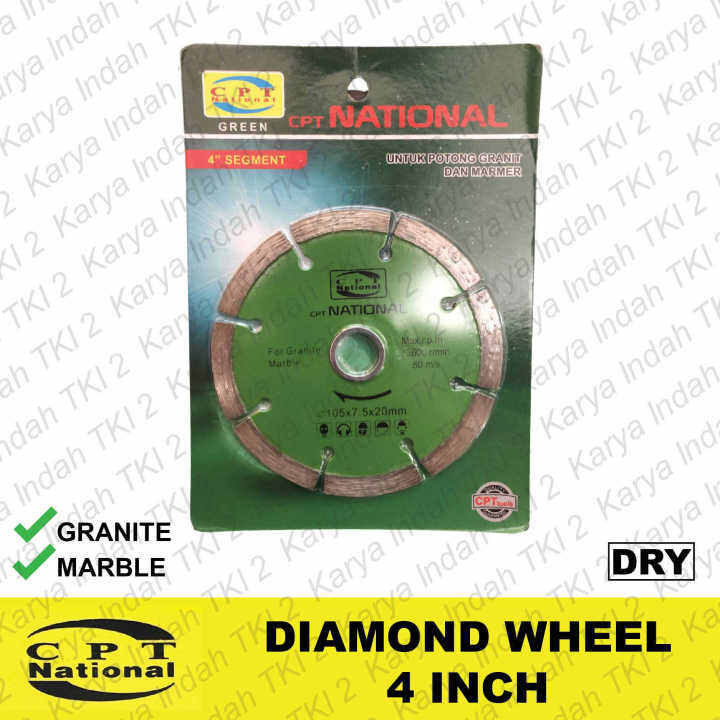 Diamond Cutting Wheel 4" CPT National 4 Inch Mata Potong Granite Kering ...