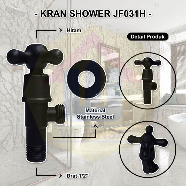 KRAN SHOWER STAINLESS STEEL HITAM BALING JF031H MUYA | Lazada Indonesia