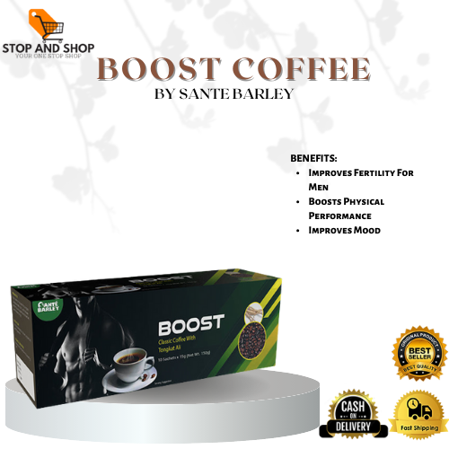 Sante Barley BOOST Coffee 15gx10's per box Classic Coffee with Tongkat Ali Sante BOOST Coffee ...